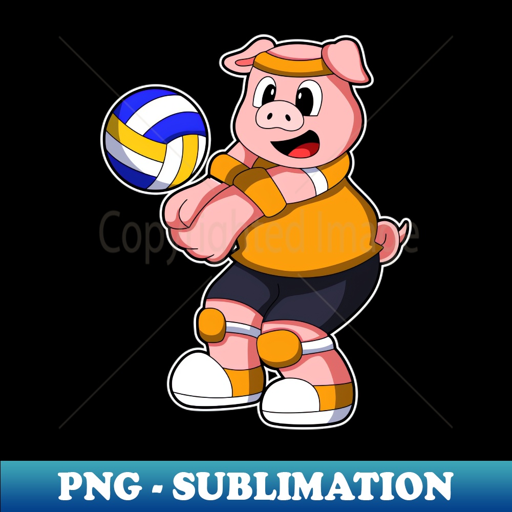 Pig at Sports with Volleyball - Artistic Sublimation Digital | Inspire ...