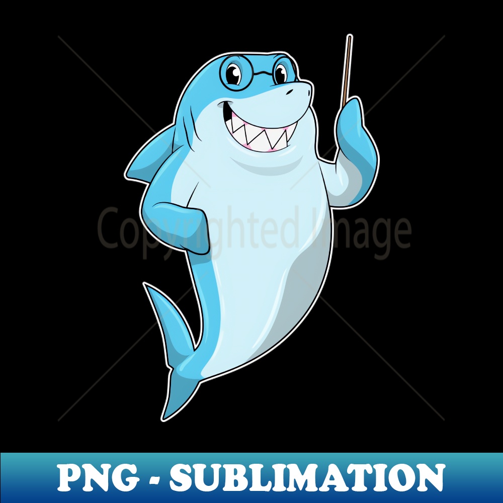 Shark as Teacher with Pointer - PNG Transparent Digital Down | Inspire ...