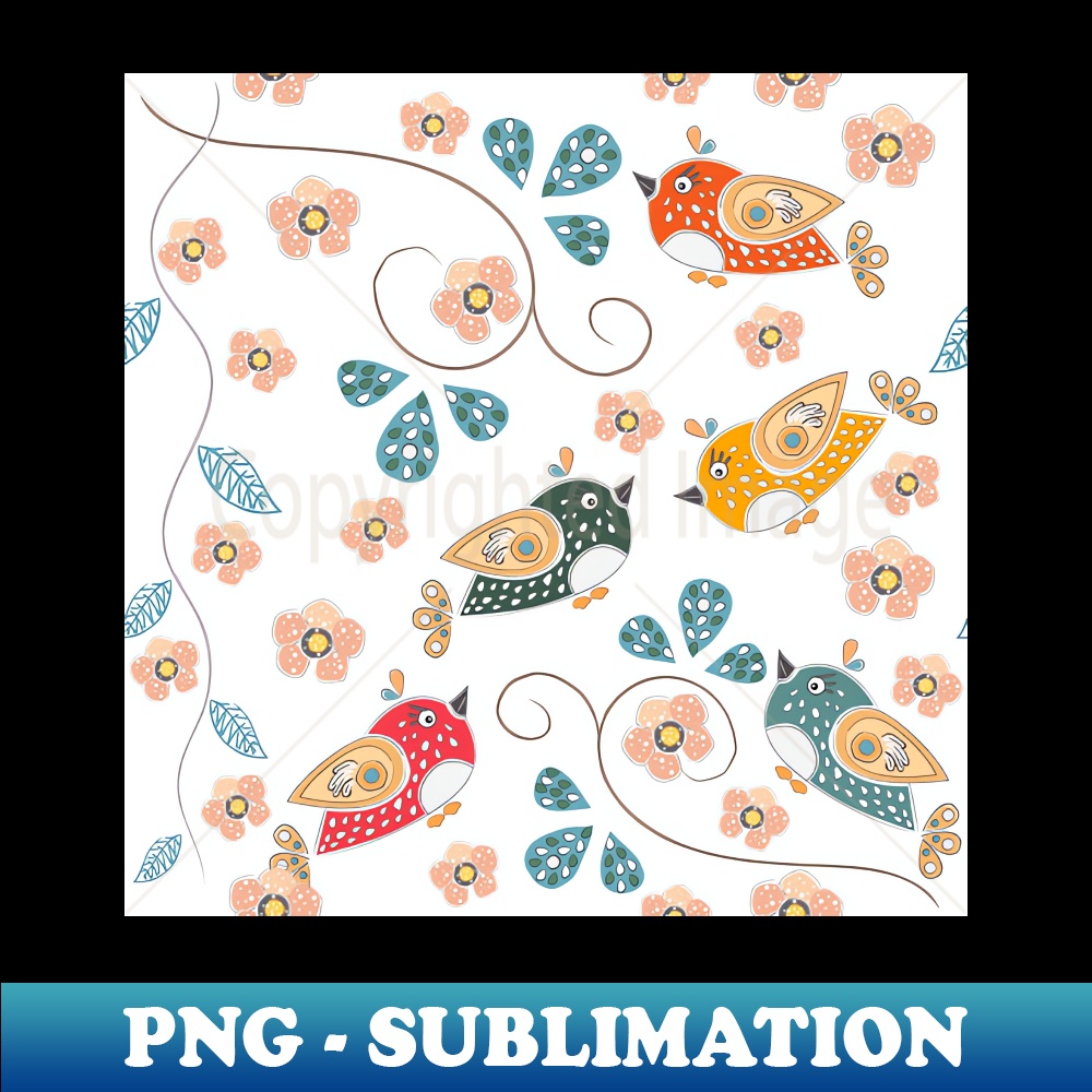 Bird Pattern - PNG Transparent Sublimation Design - Create w - Inspire ...