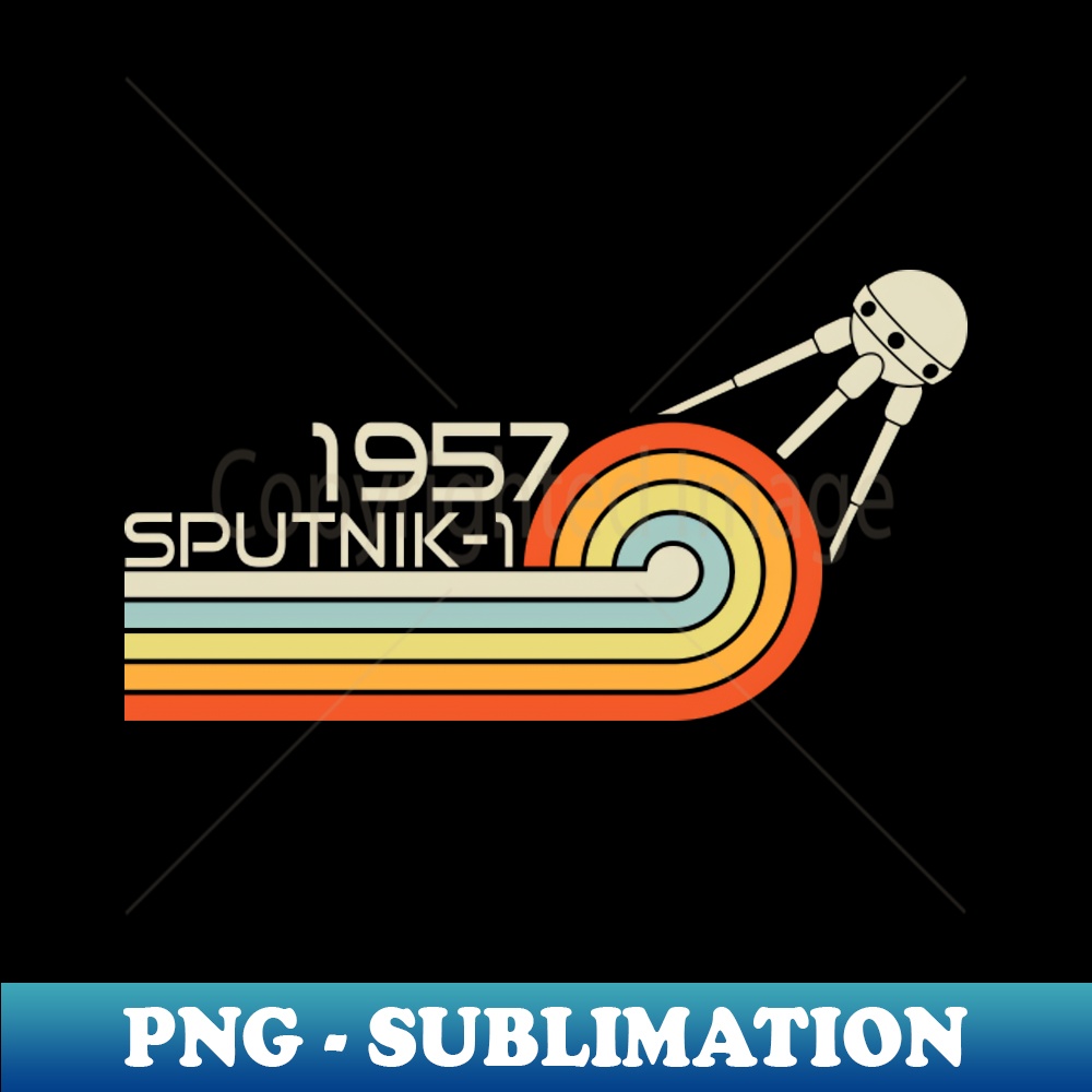 Sputnik 1 satellite retro - Aesthetic Sublimation Digital Fi | Inspire Uplift