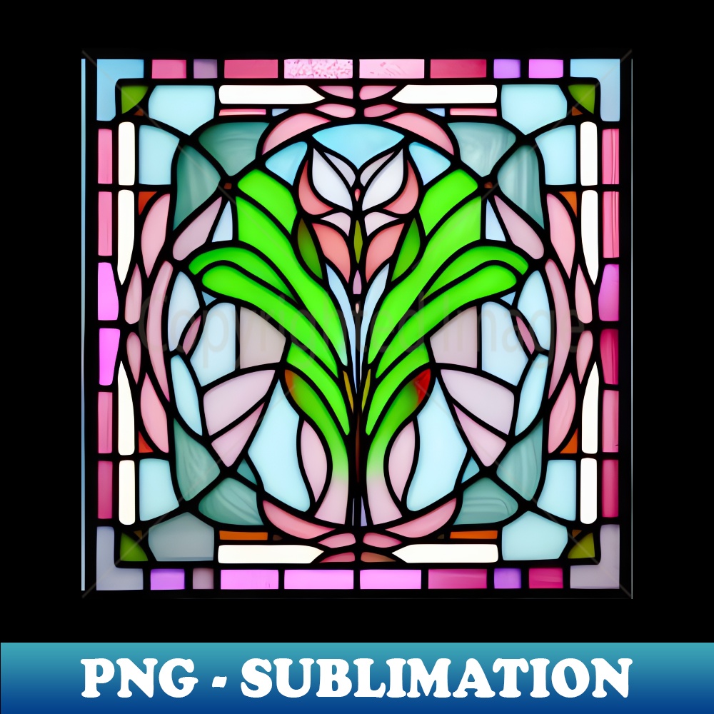 Art Nouveau Stain Glass Window - High-Resolution PNG Sublima | Inspire ...