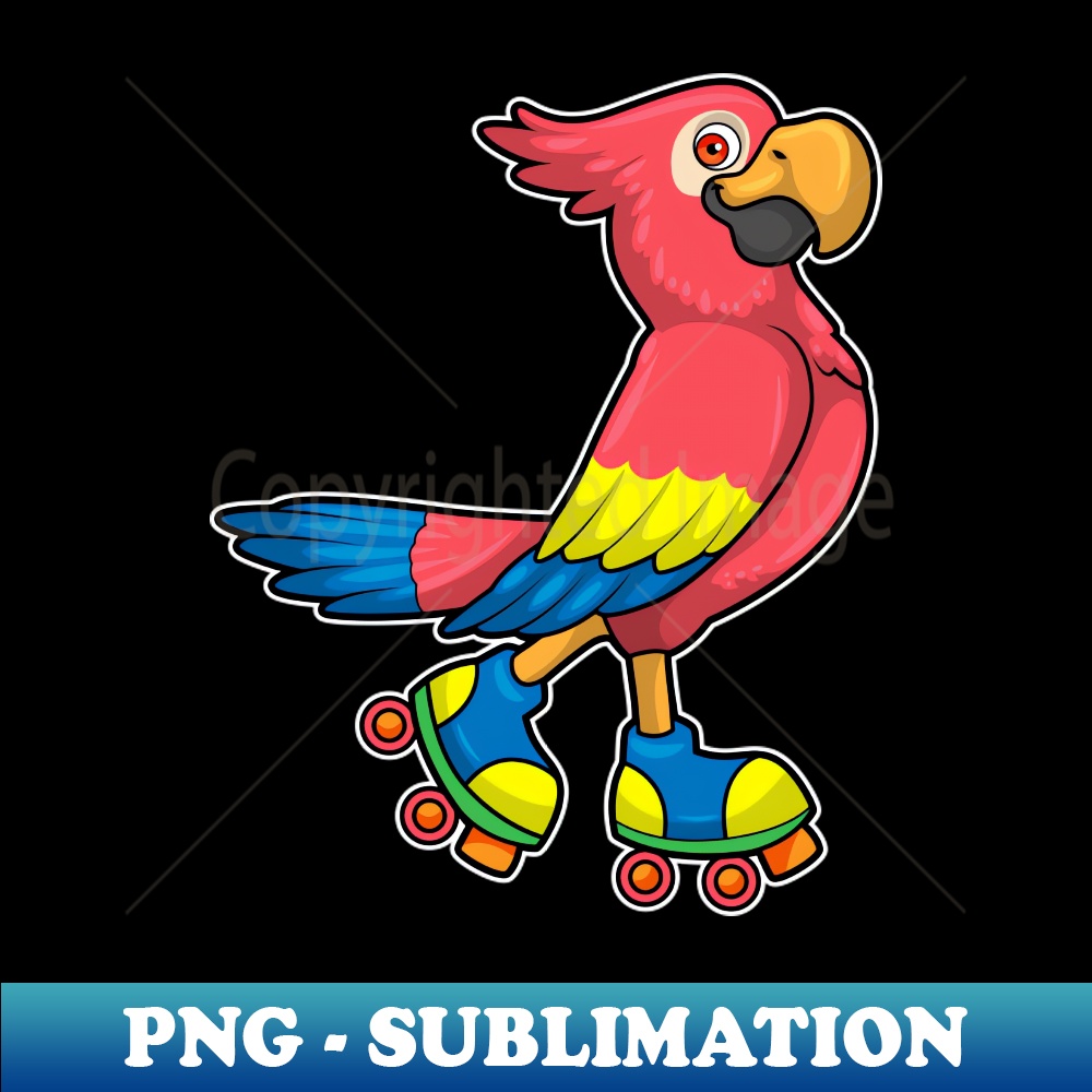 Parrot as Skater with Roller skates - PNG Transparent Sublim | Inspire ...