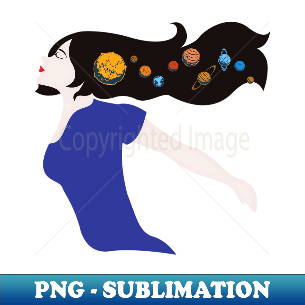 Planets on the Hair - Modern Sublimation PNG File - Vibrant | Inspire ...