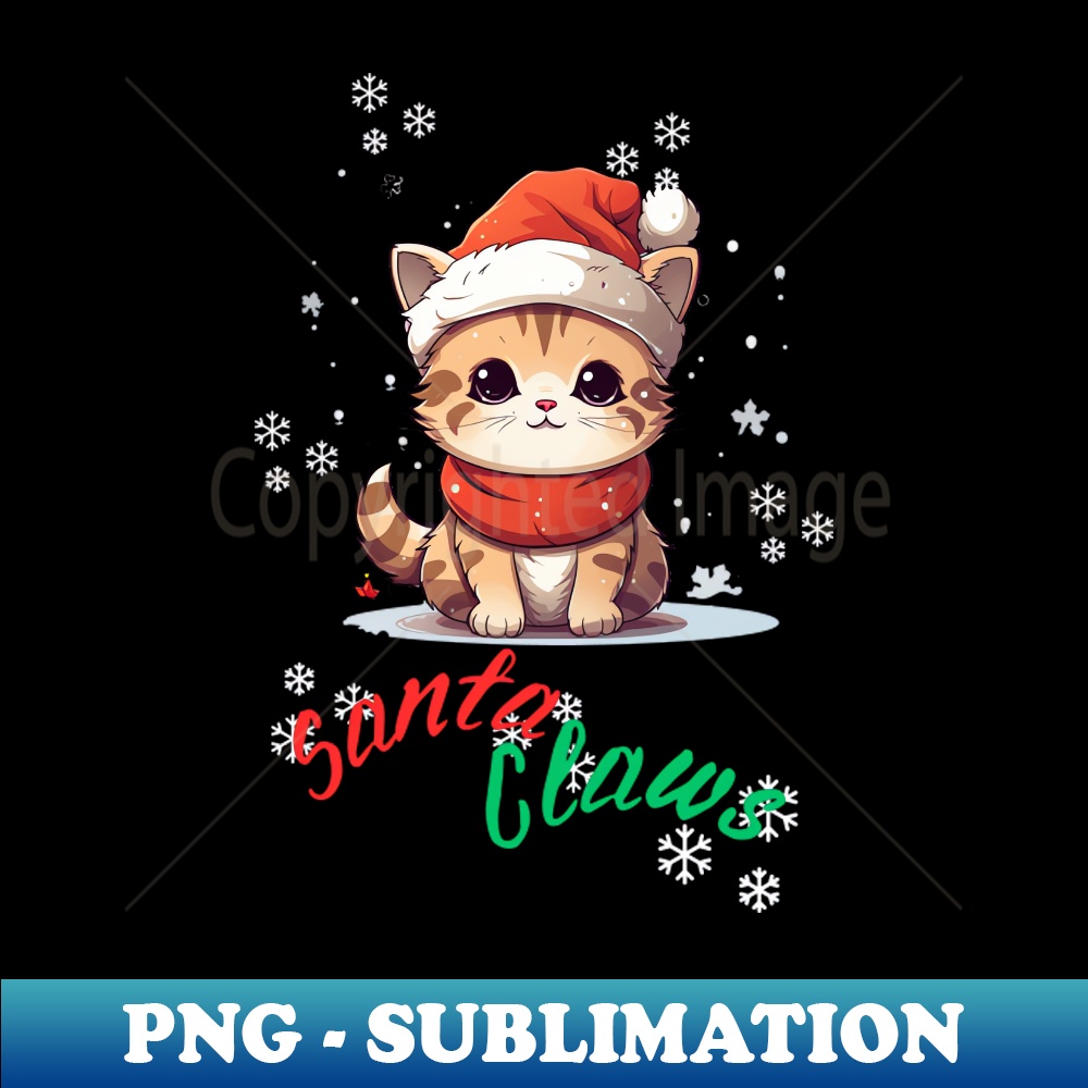 Santa Claws cat as Santa Claus - Elegant Sublimation PNG Dow | Inspire ...