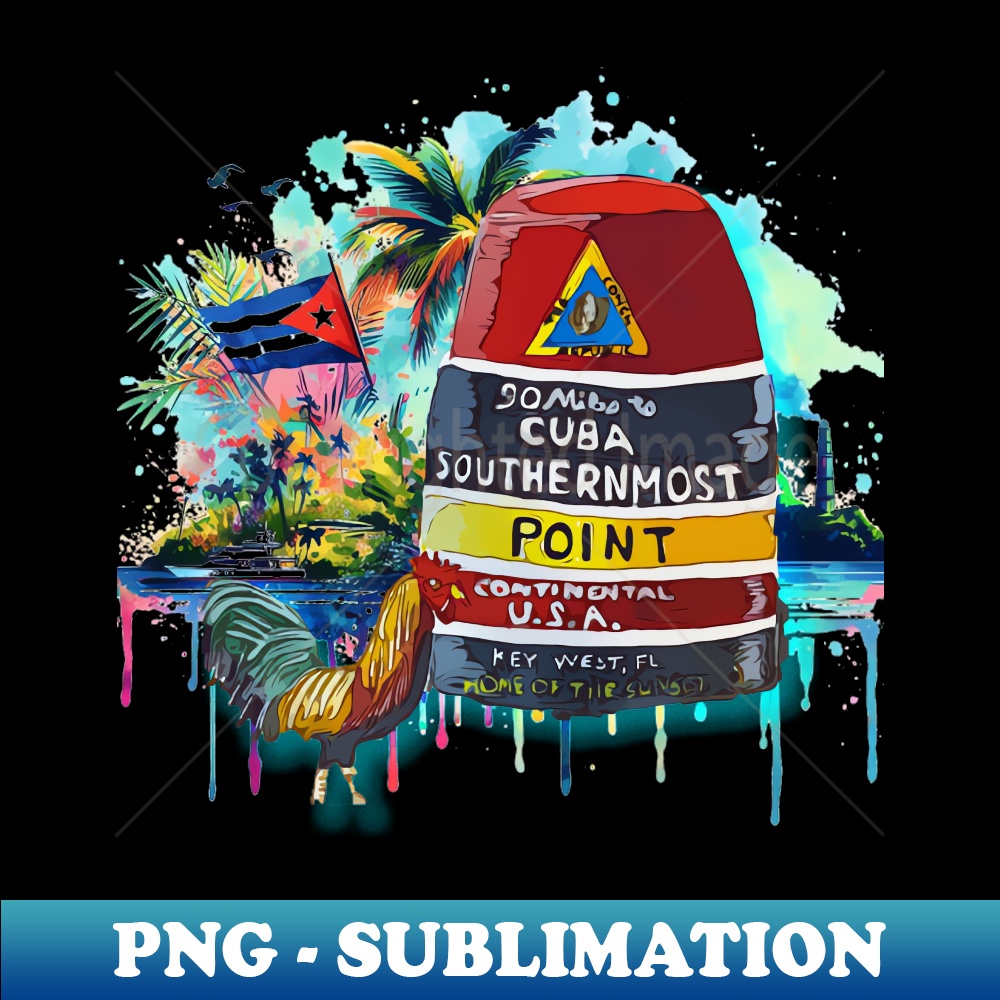 Key West Southernmost Point in US with colorful Cuban Backgr | Inspire ...
