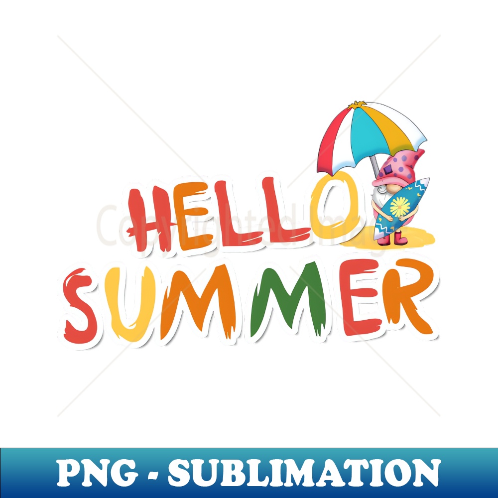Hello summer with a beach dwarf - PNG Transparent Sublimatio | Inspire ...