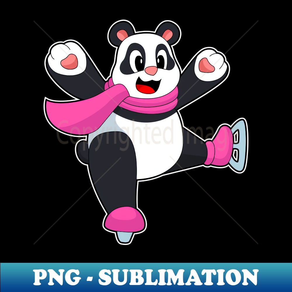 Panda Ice skating Ice skates - Exclusive PNG Sublimation Dow | Inspire ...