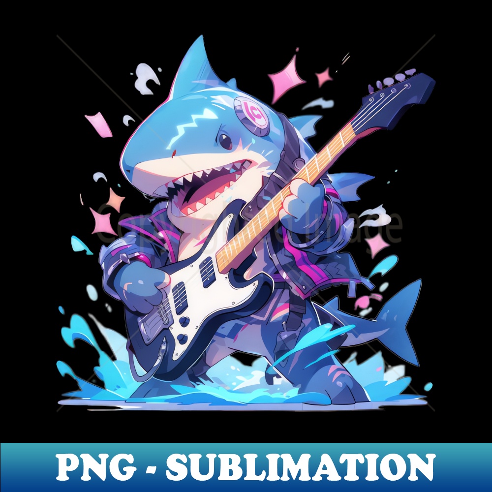 Punk Rock Shark Rocking out on a Bass - Decorative Sublimati | Inspire ...
