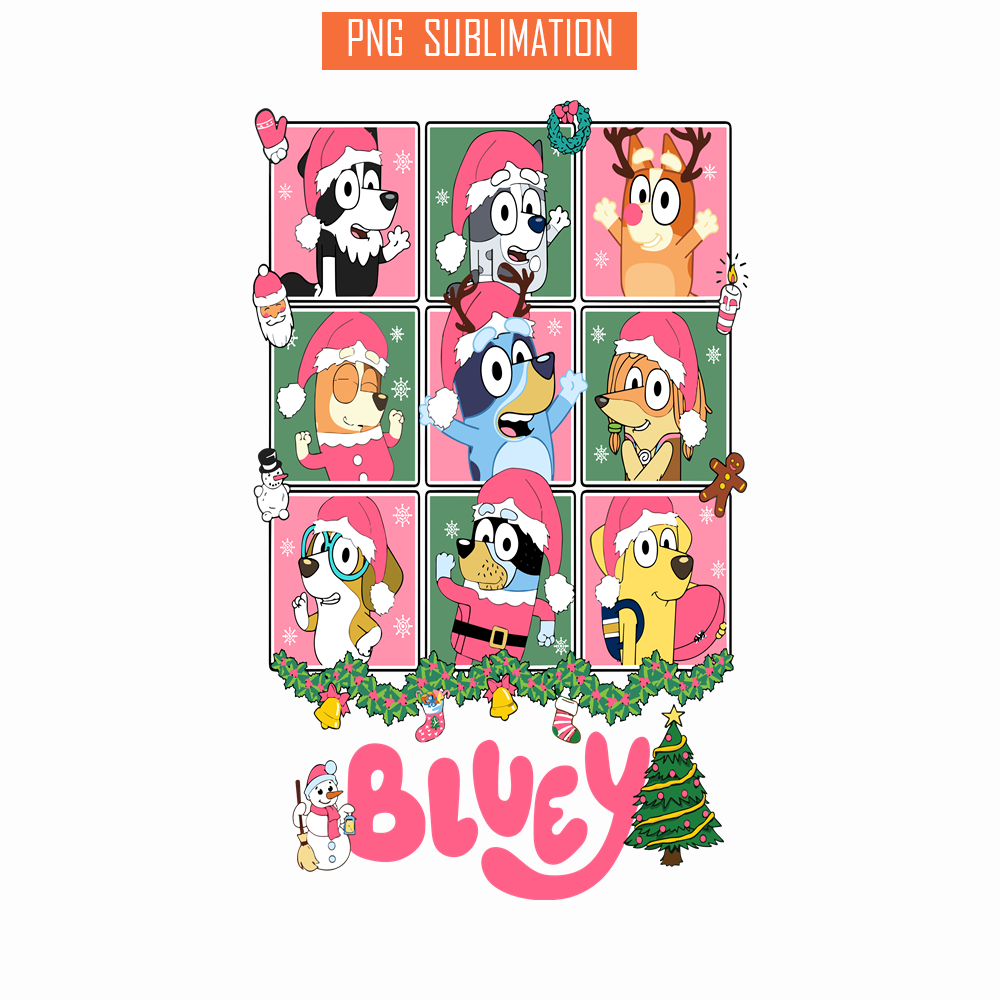 Bluey Christmas Poster PNG, Christmas Tree PNG, Bluey In San - Inspire ...