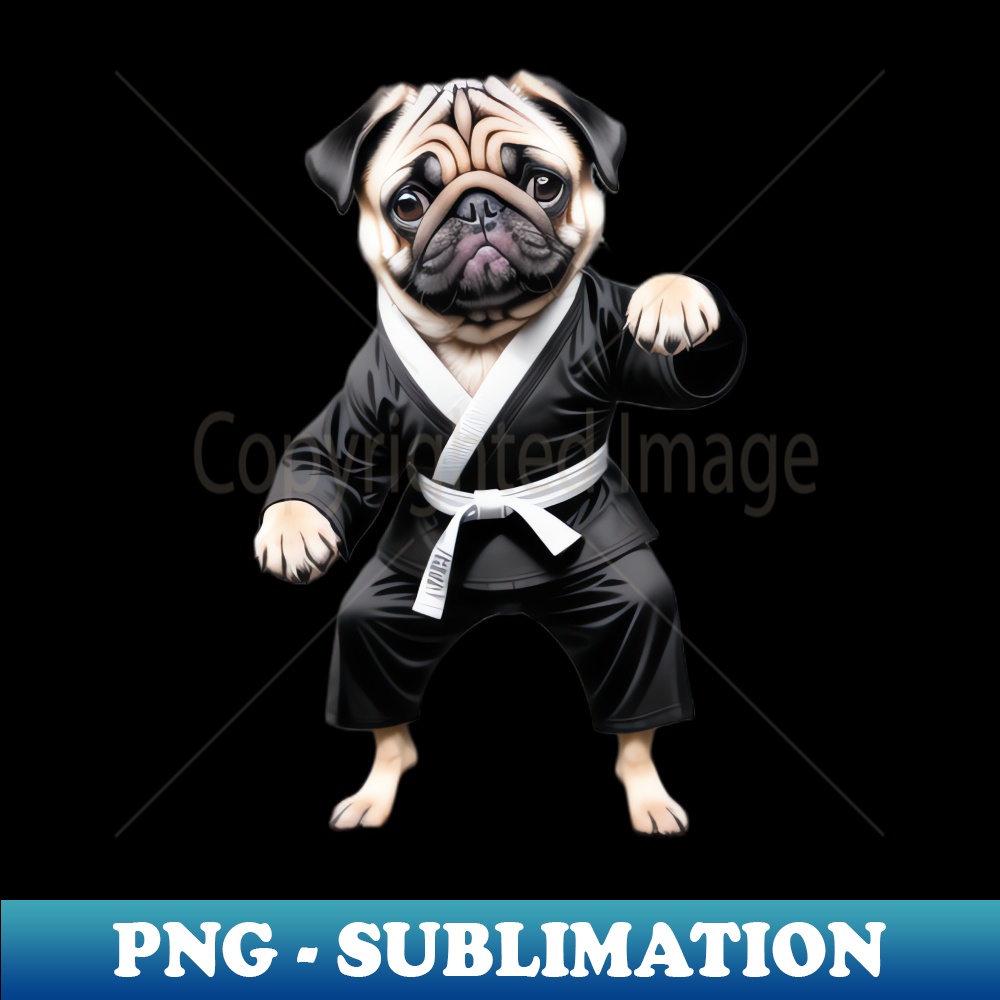 Martial Arts Pug Dog - PNG Transparent Digital Download File | Inspire ...