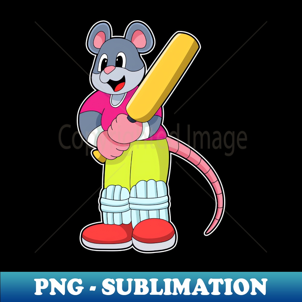 Mouse at Cricket with Cricket bat - PNG Transparent Digital | Inspire ...