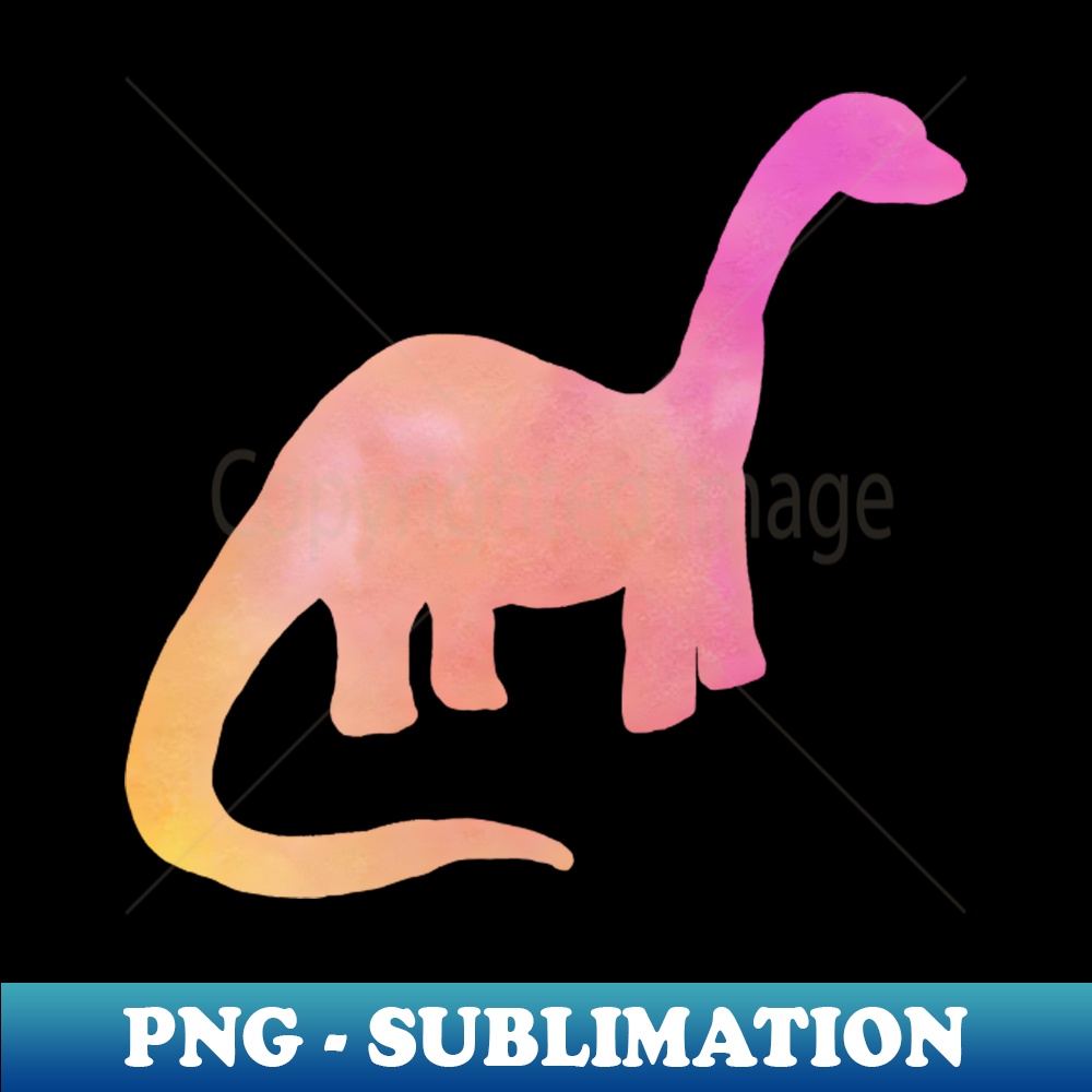 pink orange and yellow watercolor brachiosaurus dinosaur - S | Inspire ...