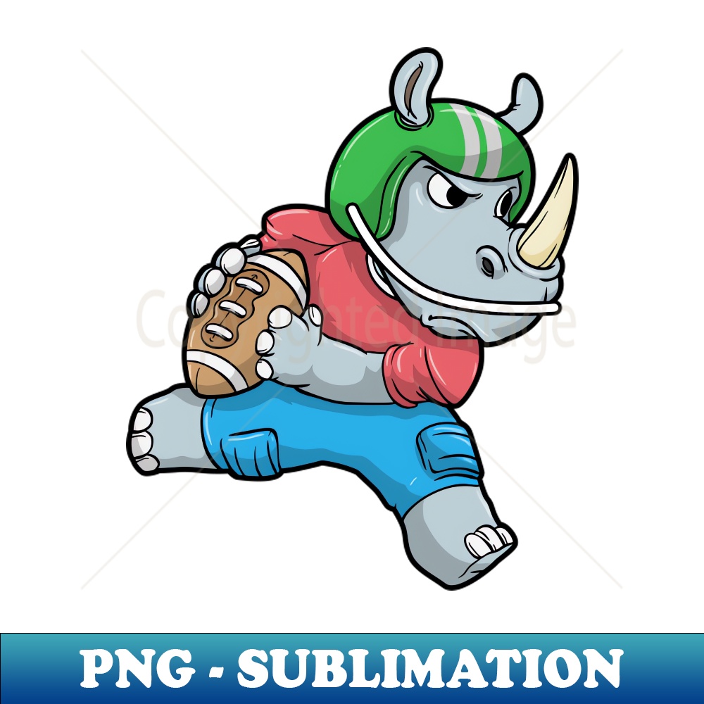 Rhino as Footballer with Football and Helmet - High-Resoluti | Inspire ...