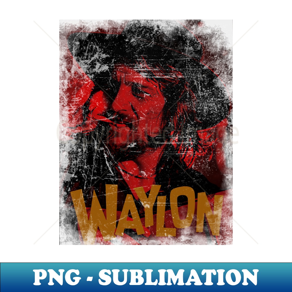 red vintage Waylon Jennings - High-Quality PNG Sublimation D | Inspire ...