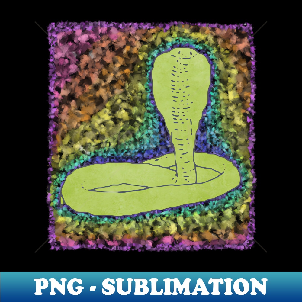 Psychedelic green cobra colorful snake - Exclusive PNG Subli | Inspire ...
