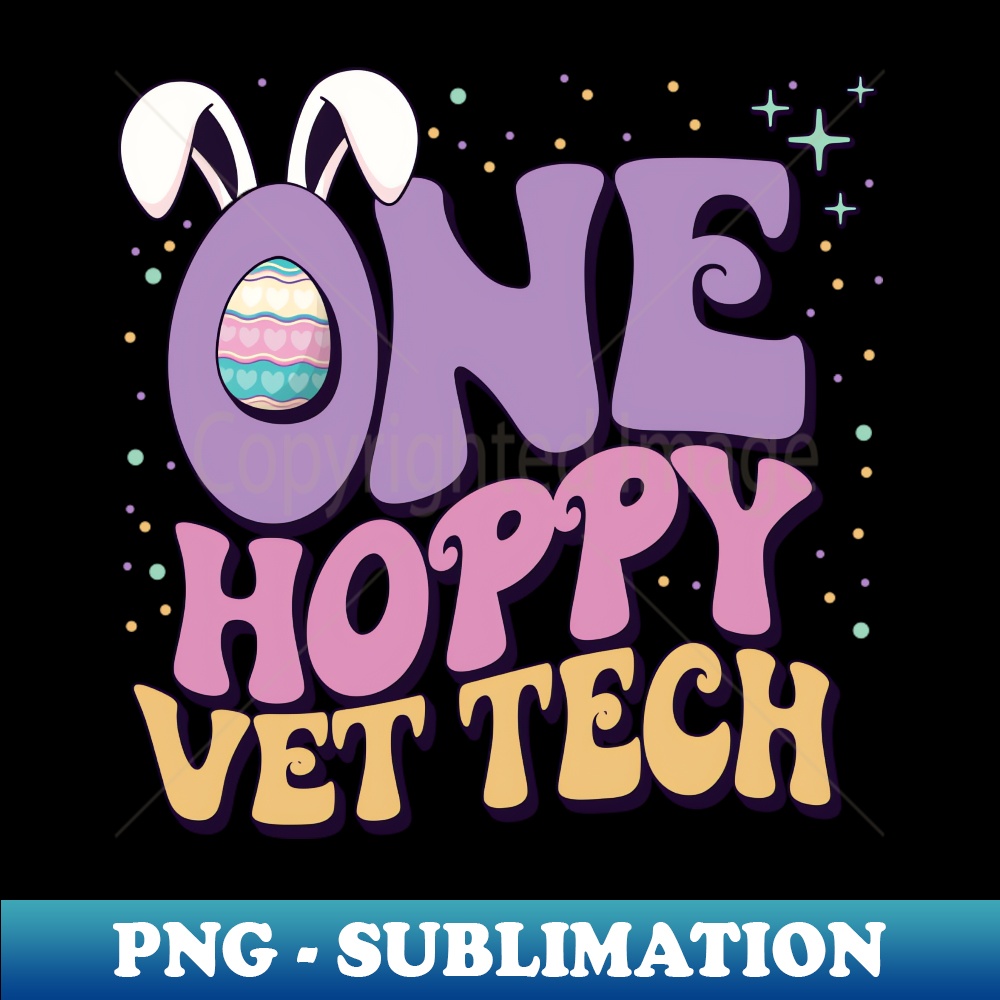 One Hoppy Vet Tech Retro Easter - Instant PNG Sublimation Do | Inspire ...