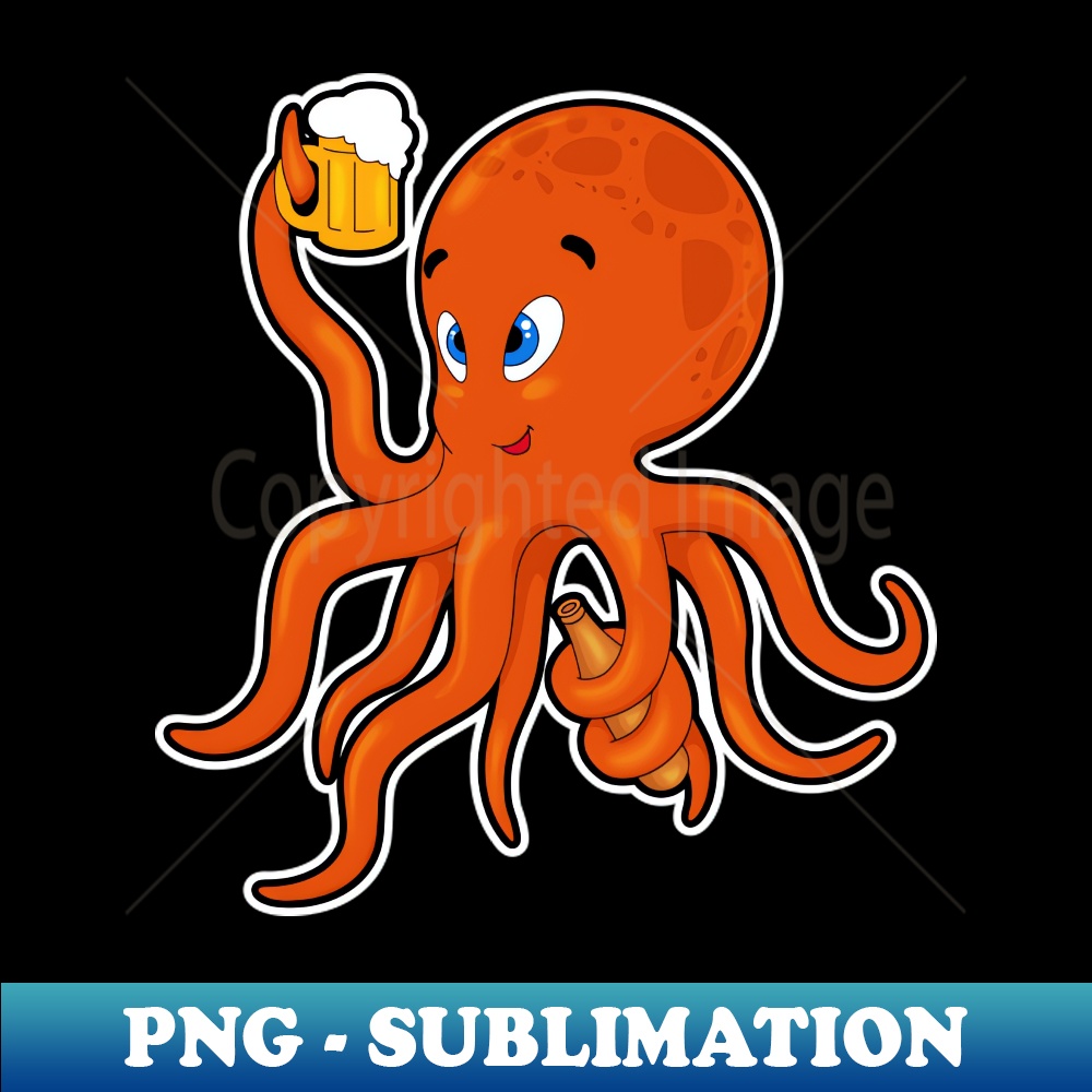Octopus with Beer Beer bottle - PNG Sublimation Digital Dow | Inspire ...