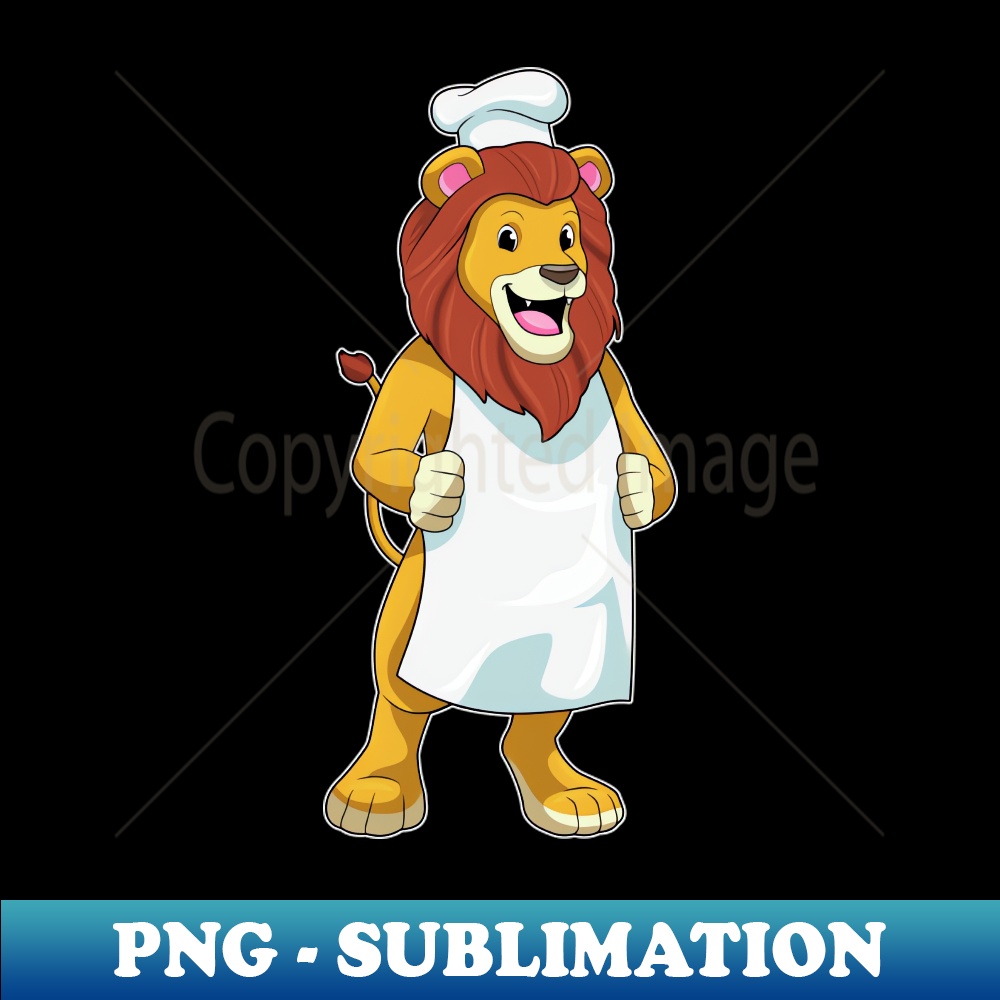 Lion as Cook with Chef hat Cooking apron - Digital Sublimat | Inspire ...
