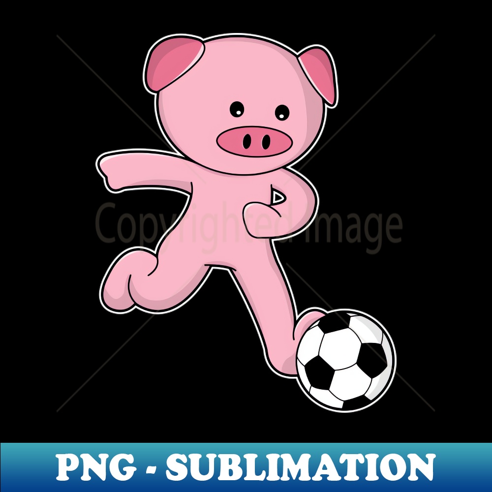 Pig as Soccer player with Soccer ball - PNG Sublimation Digi - Inspire ...