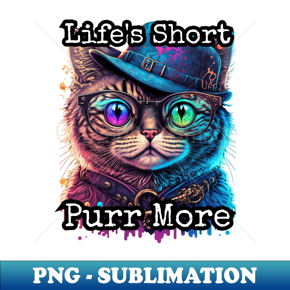 Lifes Short Purr More Funny Cute Cat Merch Design - Special - Inspire ...