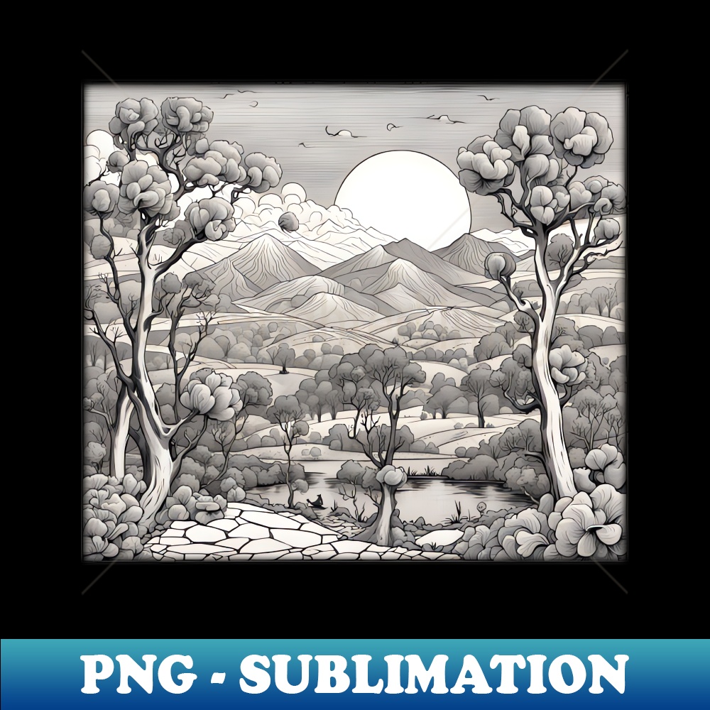 landscape-drawing - PNG Transparent Digital Download File fo | Inspire ...