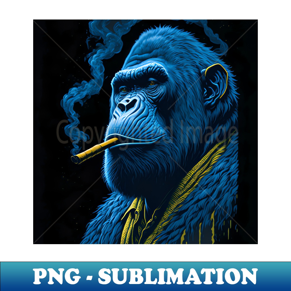 Gorilla Smoking a Cigar - Retro PNG Sublimation Digital Down - Inspire ...