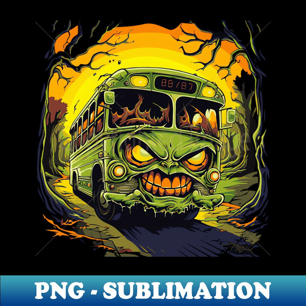 Halloween Scary Creepy Bus - PNG Sublimation Digital Downloa | Inspire ...