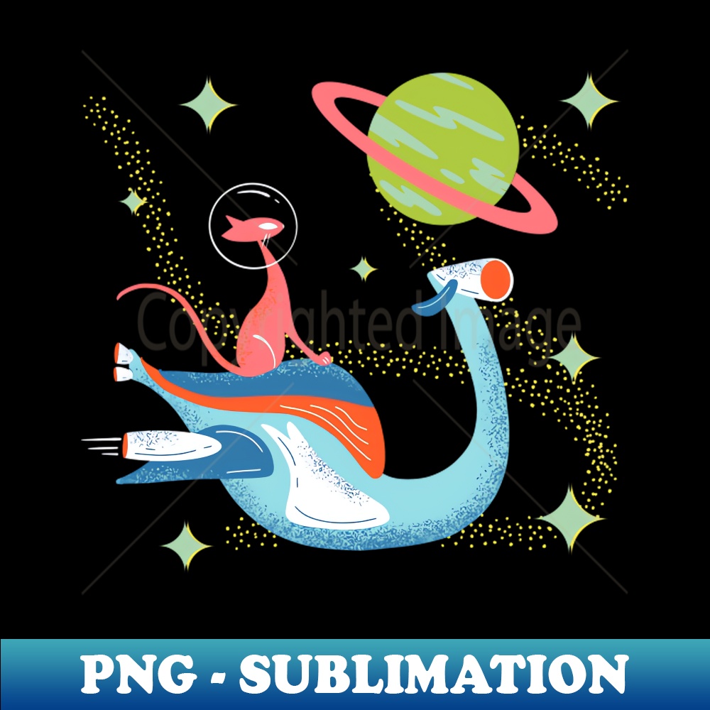 Mid-Century Modern Atomic Cat on Space Speeder Bike - Creati | Inspire Uplift