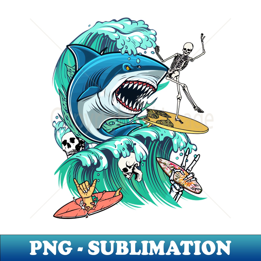 Shark wave shark attack - PNG Transparent Sublimation File - | Inspire Uplift