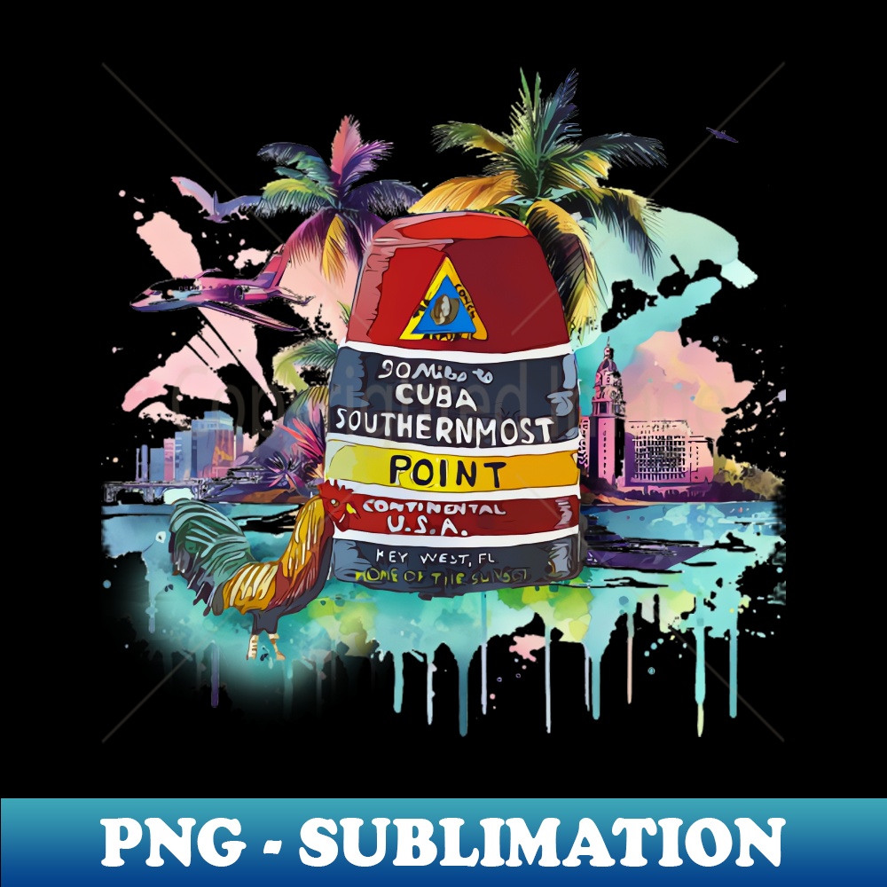 Key West Southern Most Point in US Marker with Cuban Backgro | Inspire ...