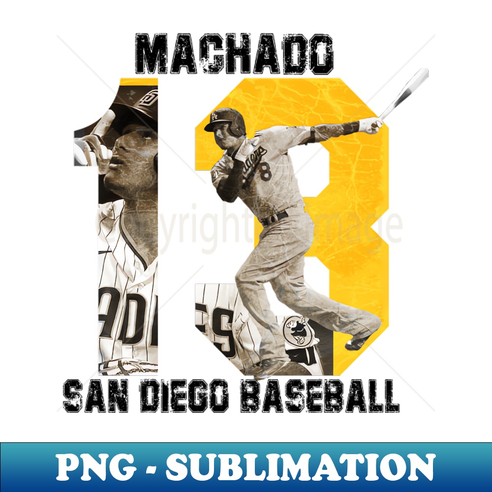 San Diego Padres-Machado White - PNG Transparent Sublimation - Inspire ...