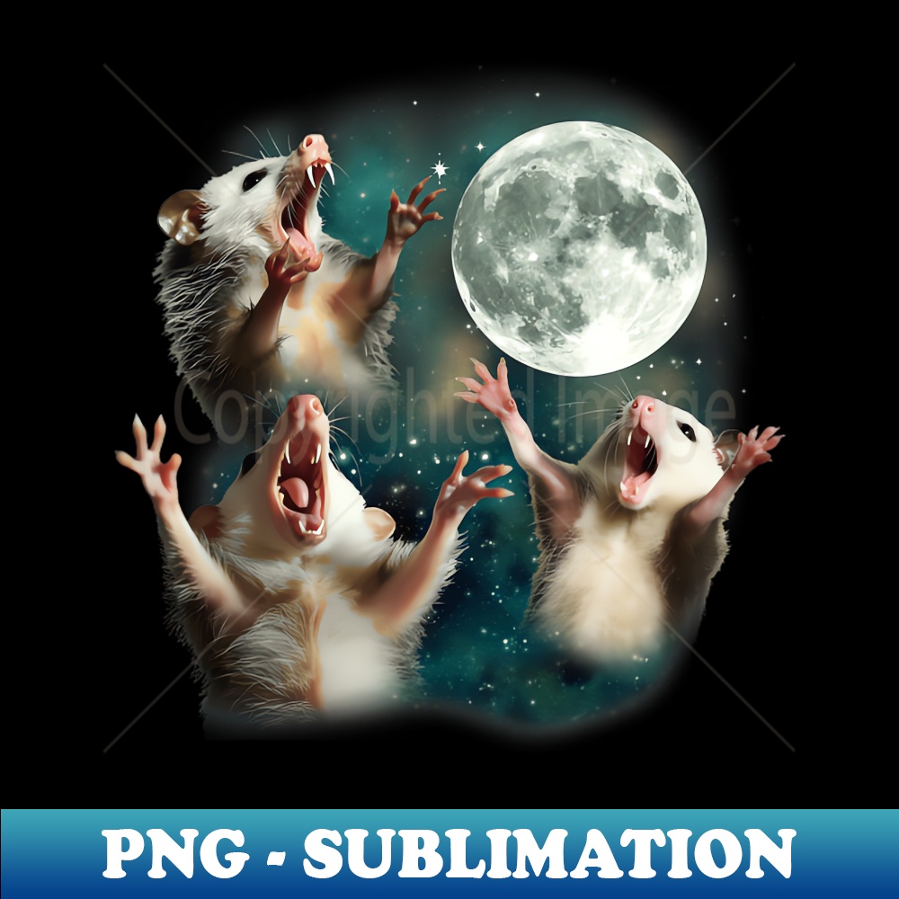 Three Opposum Moon 3 Possum Dead Moon Weird Cursed Meme - De | Inspire ...