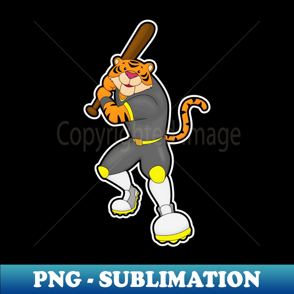 Tiger as Baseball player with Baseball bat - Stylish Sublima | Inspire ...