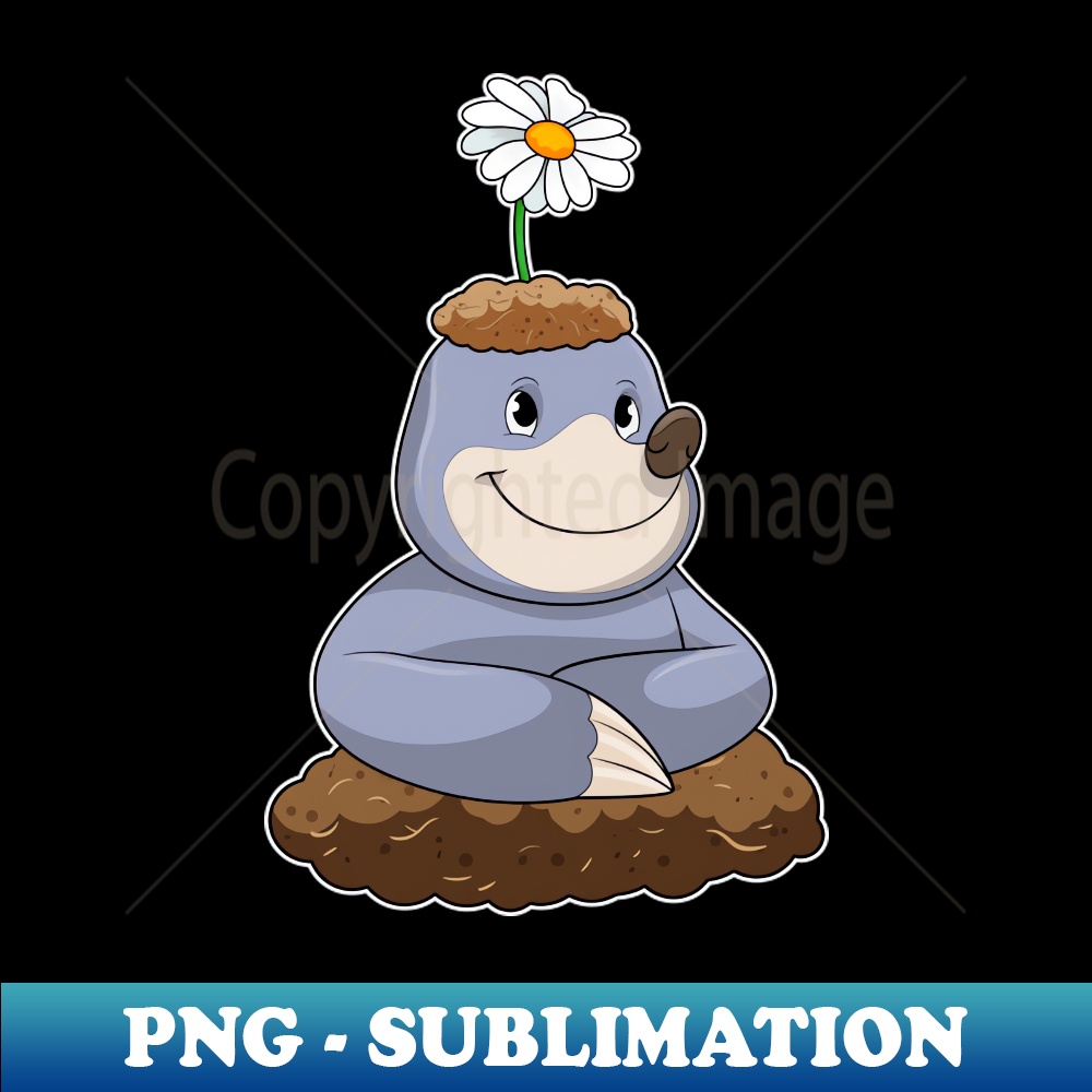 Mole with Daisy Flower - Aesthetic Sublimation Digital File | Inspire ...