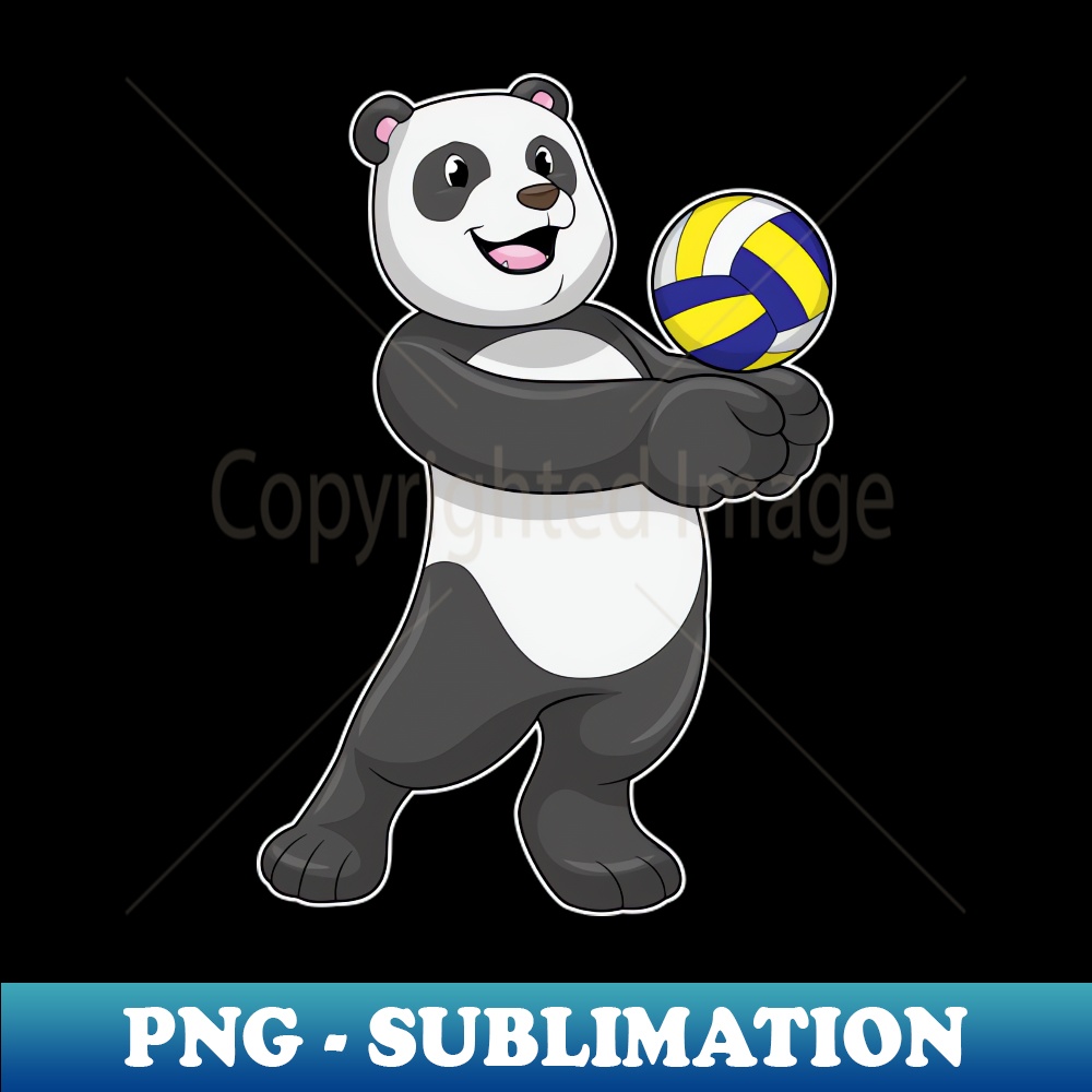 Panda as Volleyball player with Volleyball - Retro PNG Subli | Inspire ...