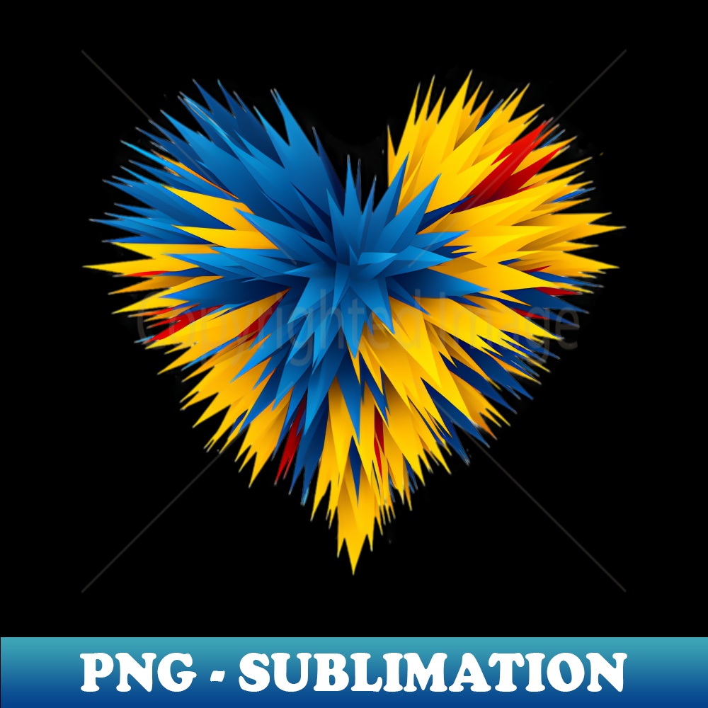 Ukrainian flag colors spiky heart - High-Resolution PNG Subl | Inspire ...