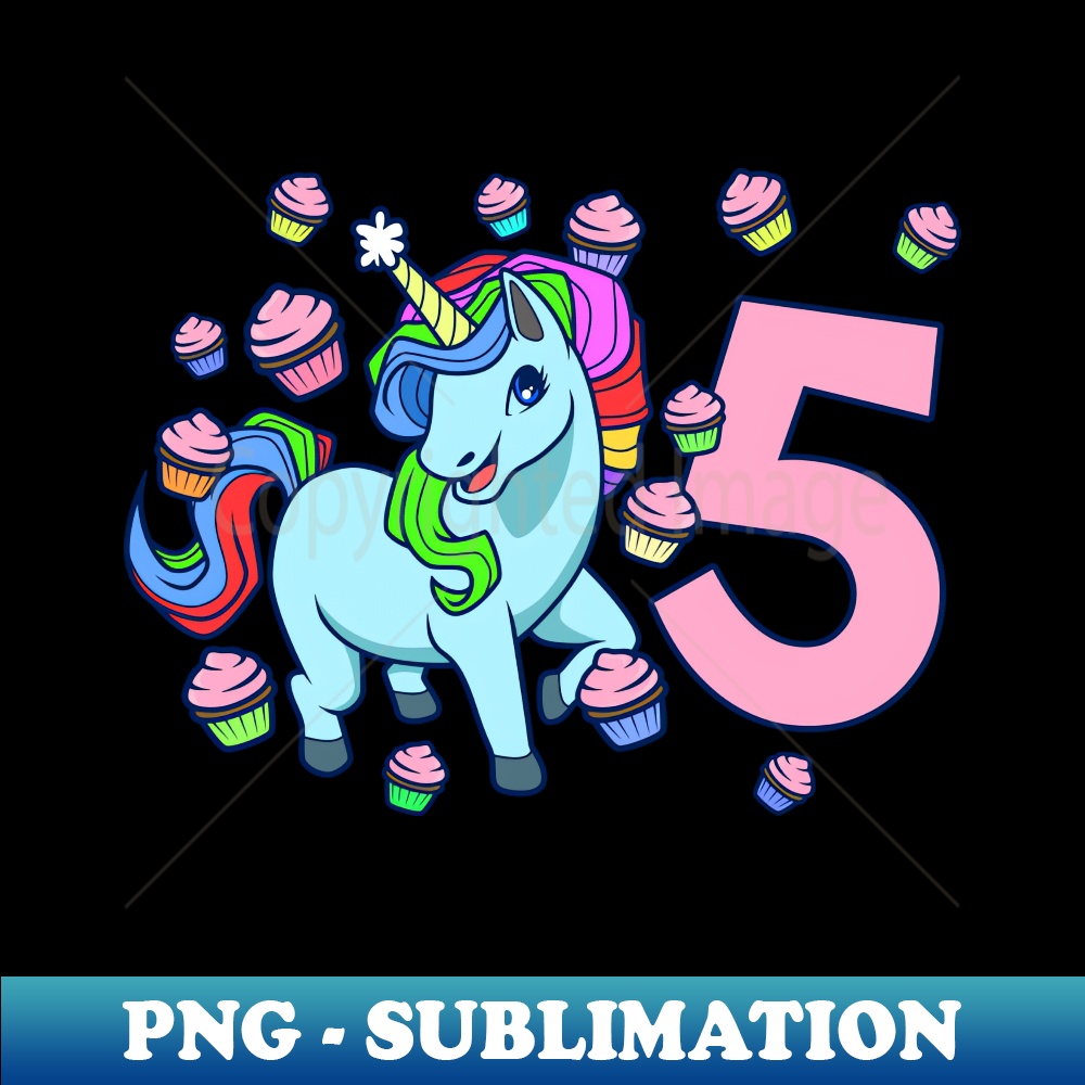 I am 5 with unicorn - girl birthday 5 years old - Elegant Su | Inspire ...