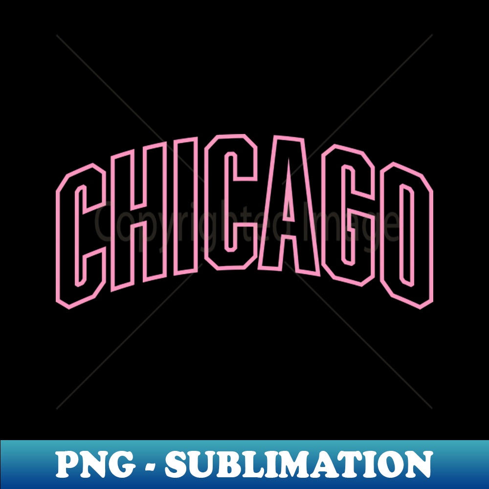Chicago Pink Outline Typography - Special Edition Sublimatio | Inspire ...
