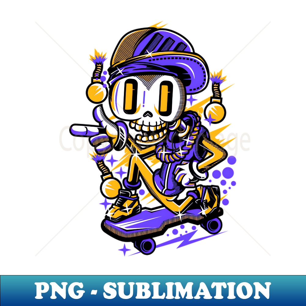 Skateboarding Skeleton Bling - Exclusive PNG Sublimation Dow | Inspire ...
