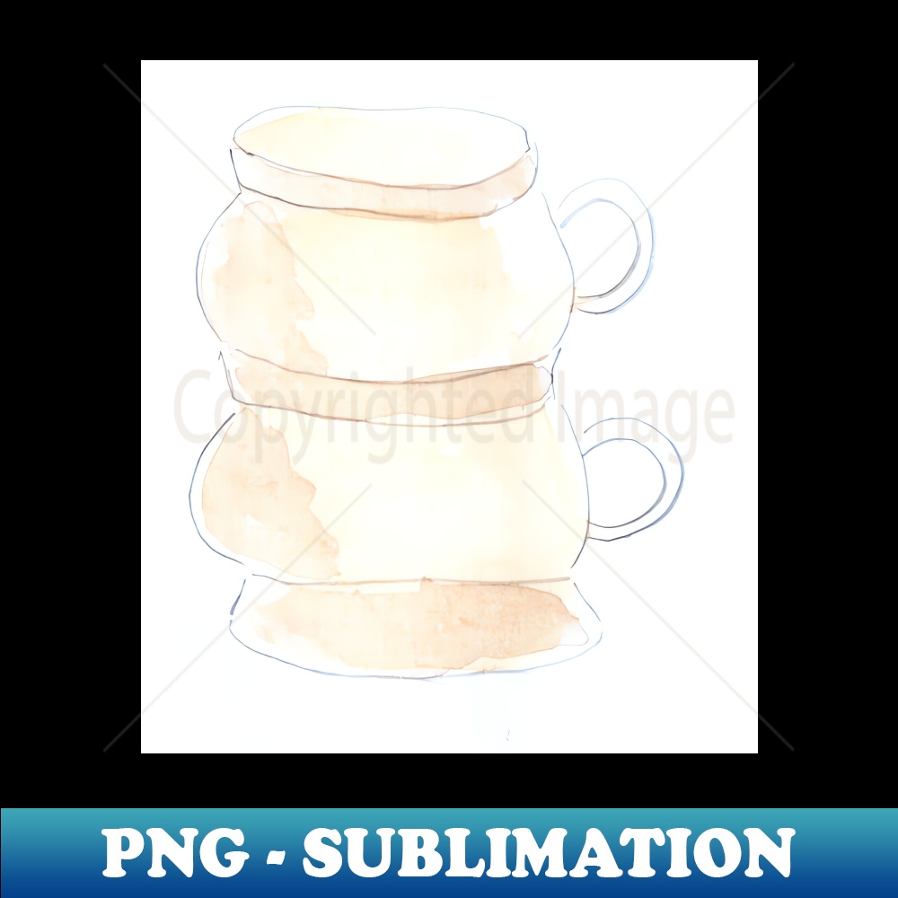 cup dishes watercolor art illustration drink food tea coffee | Inspire ...