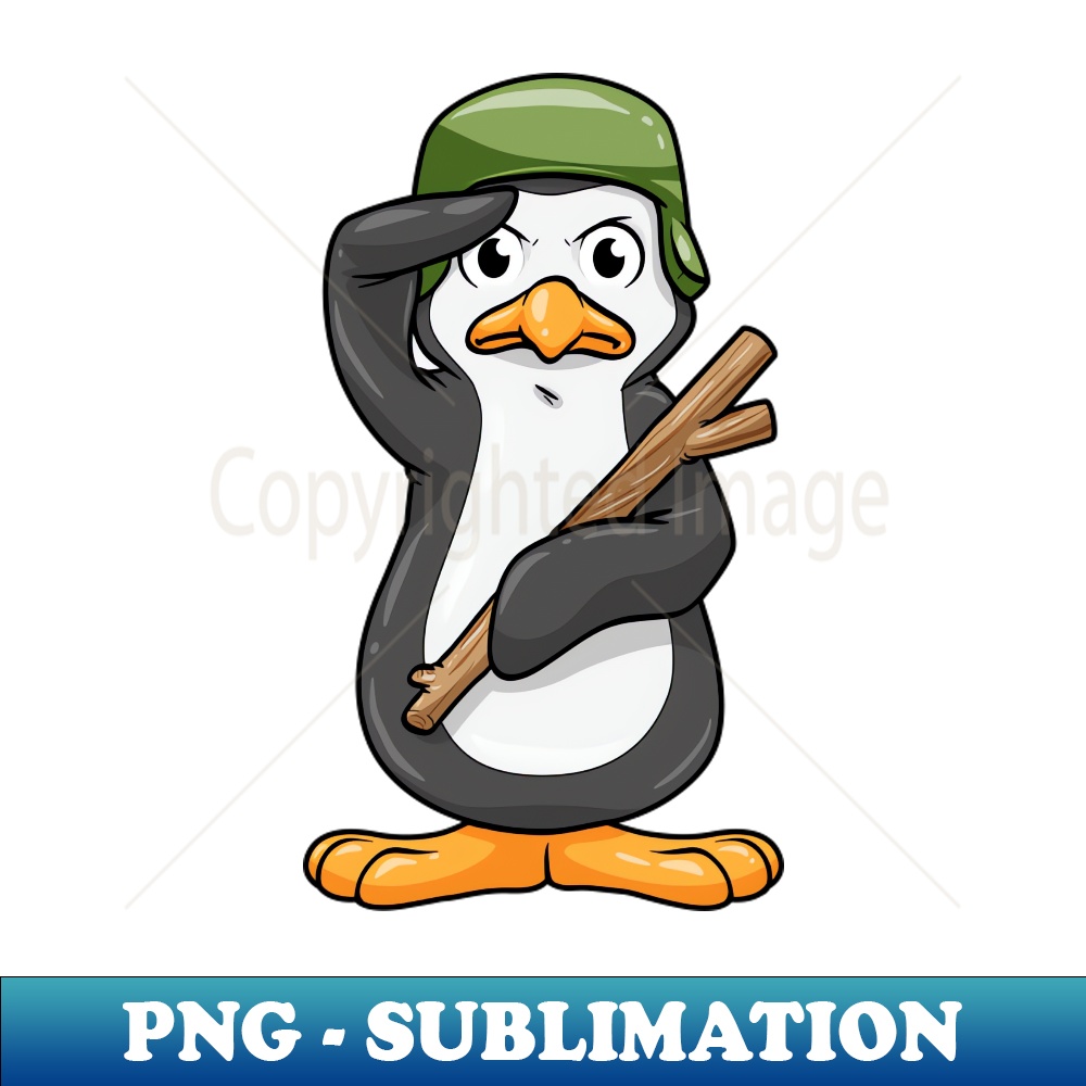 Penguin as soldier with helmet and military salute - Sublima | Inspire ...