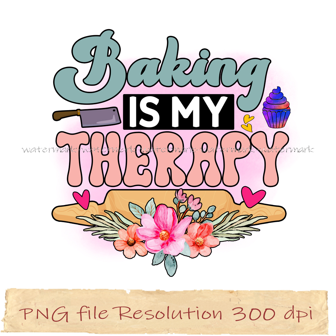 Baking is my therapy sublimation, Funny Kitchen Sublimation | Inspire ...