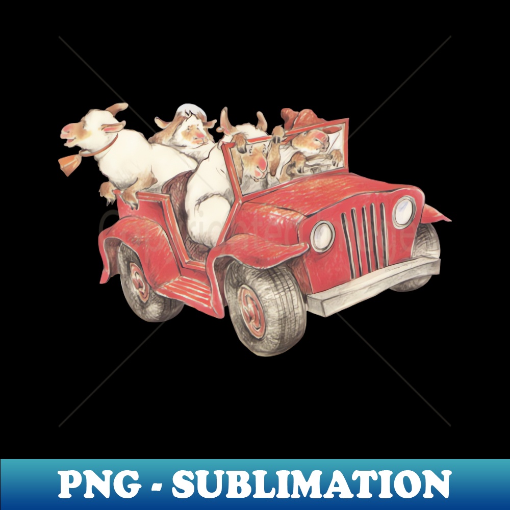 Sheep in a Jeep Illustration - Instant Sublimation Digital D | Inspire ...
