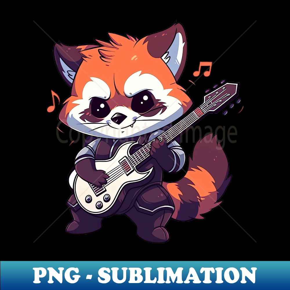 Red Panda playing guitar - PNG Transparent Sublimation Desig | Inspire ...