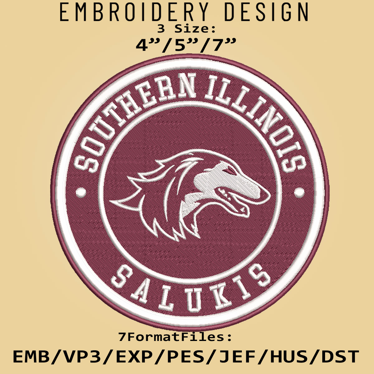 NCAA Logo Southern Illinois Salukis, Embroidery design, Embr | Inspire ...