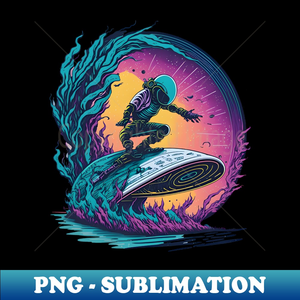 Alien Surfing on A Vinyl Record - Signature Sublimation PNG | Inspire ...