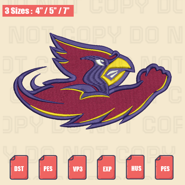 Iowa State Cyclones Mascot Embroidery File, NCAA Embroidery | Inspire ...