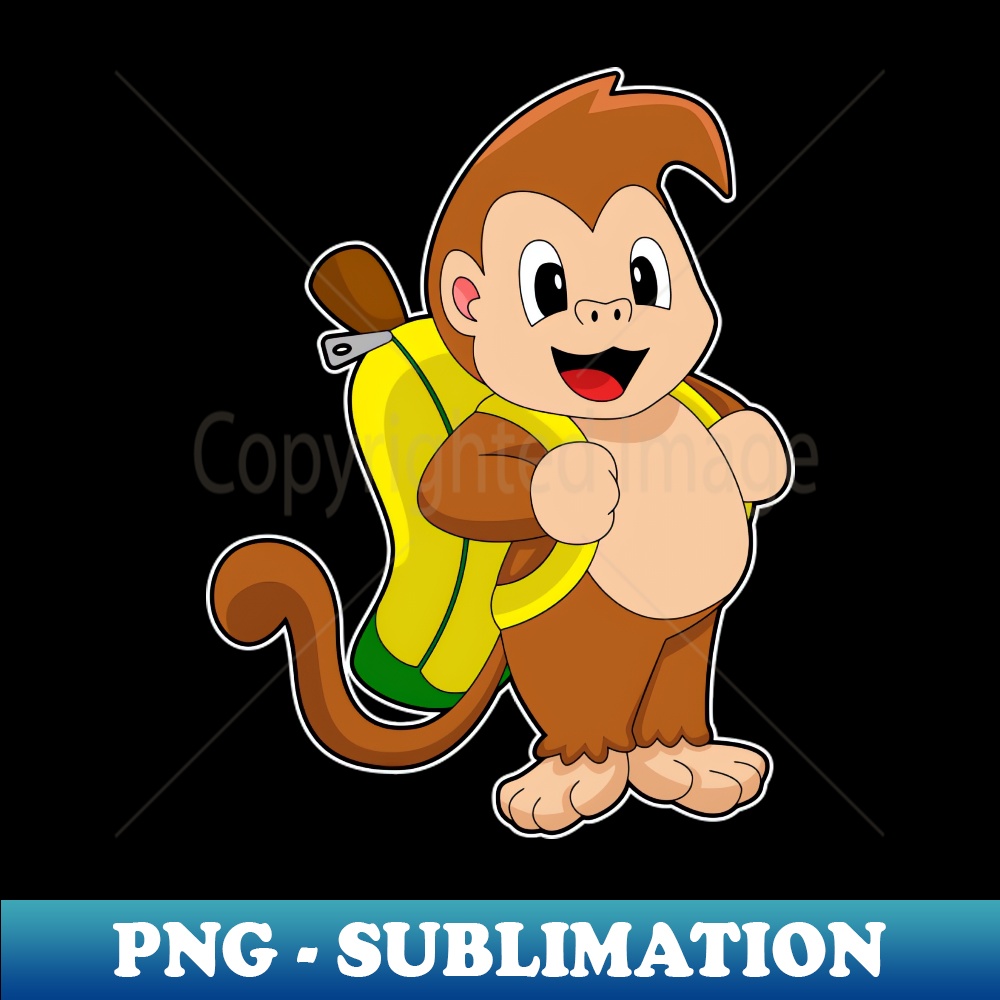 Monkey Banana Backpack - Aesthetic Sublimation Digital File | Inspire ...