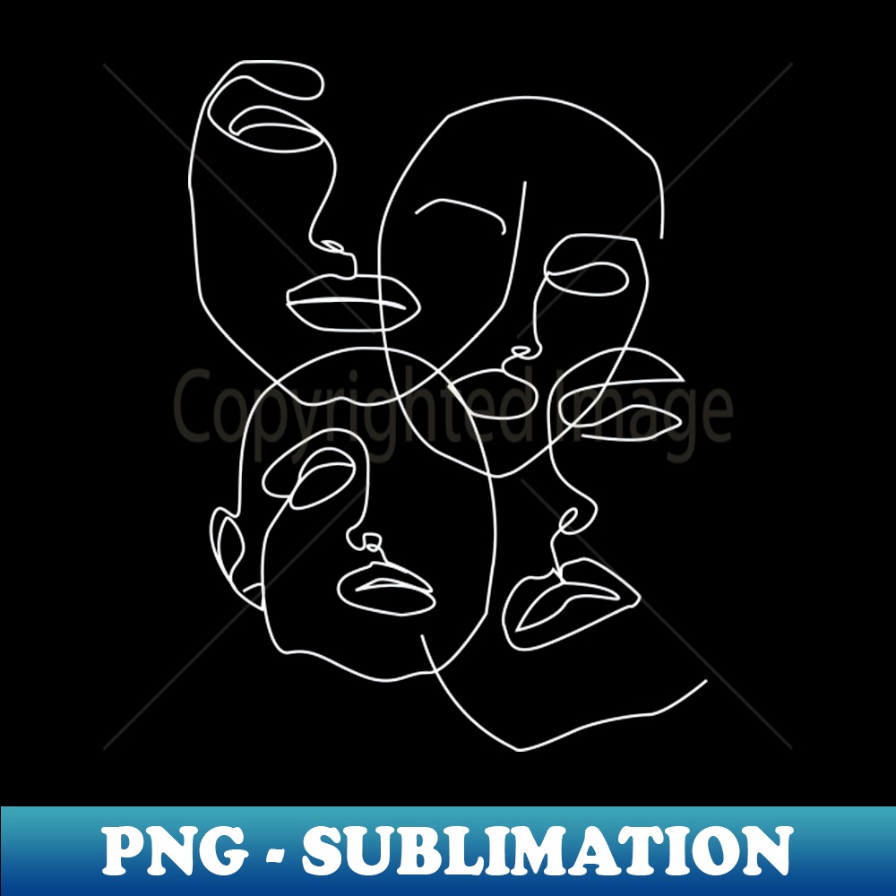 multiple faces line art - Decorative Sublimation PNG File - - Inspire ...