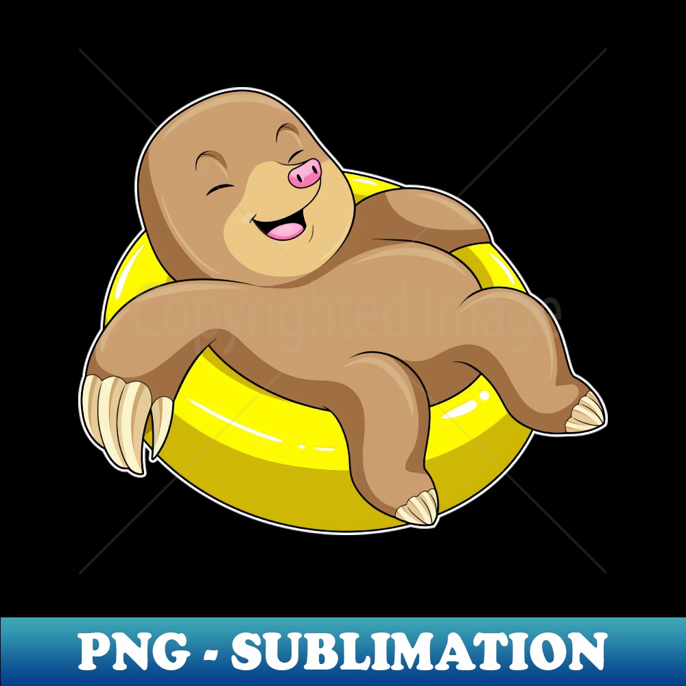 Mole at Swimming with Lifebuoy - Instant PNG Sublimation Dow | Inspire ...